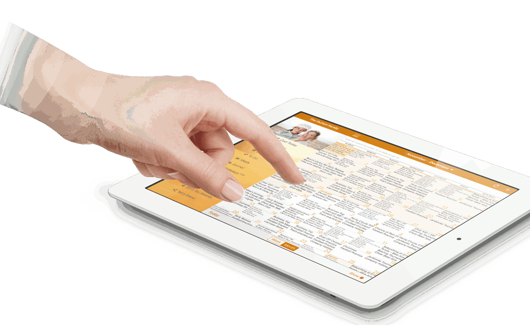 Ipad with calendar month view Cozi Family Organizer